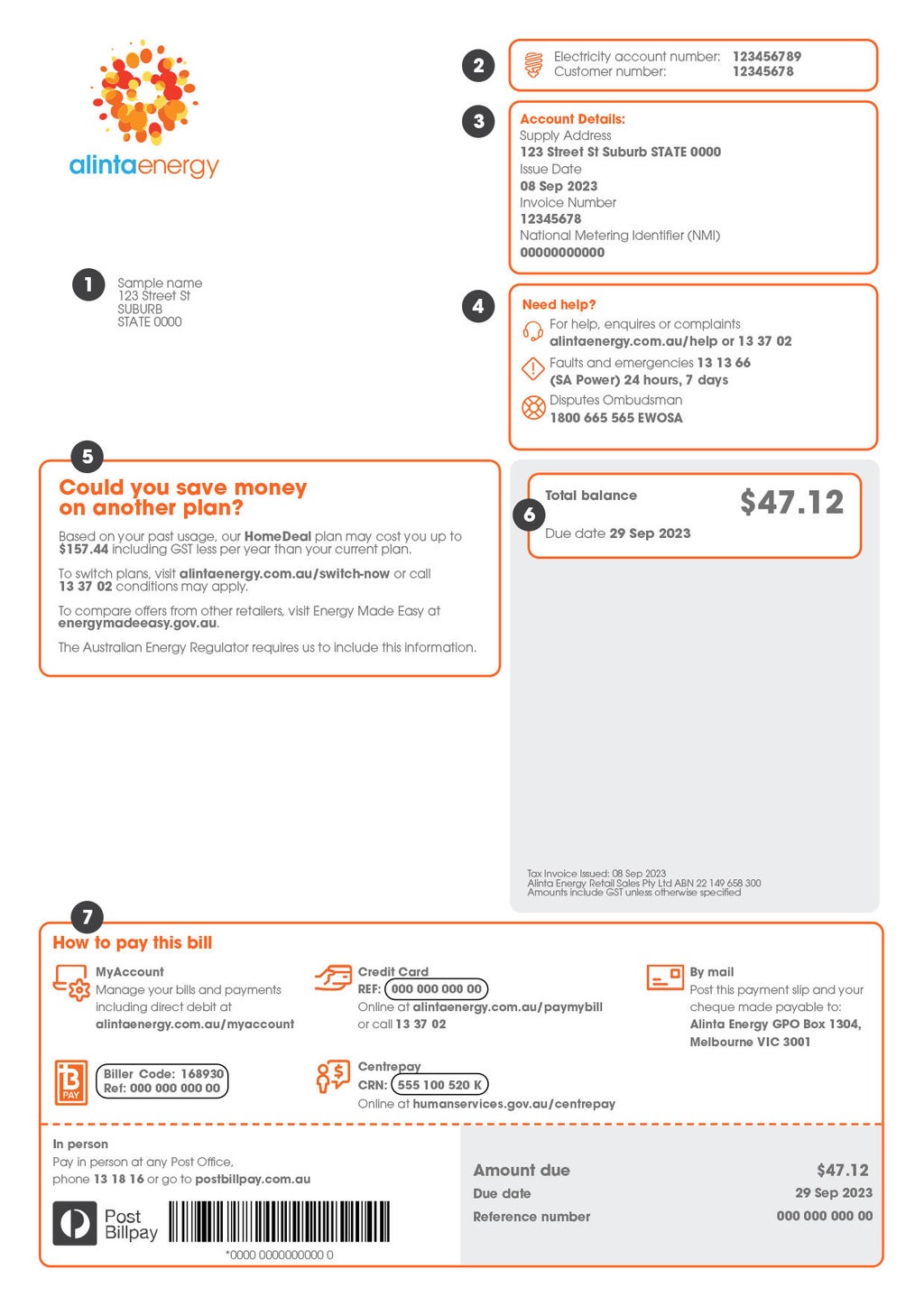 How To Read Your Bill - Alinta Energy